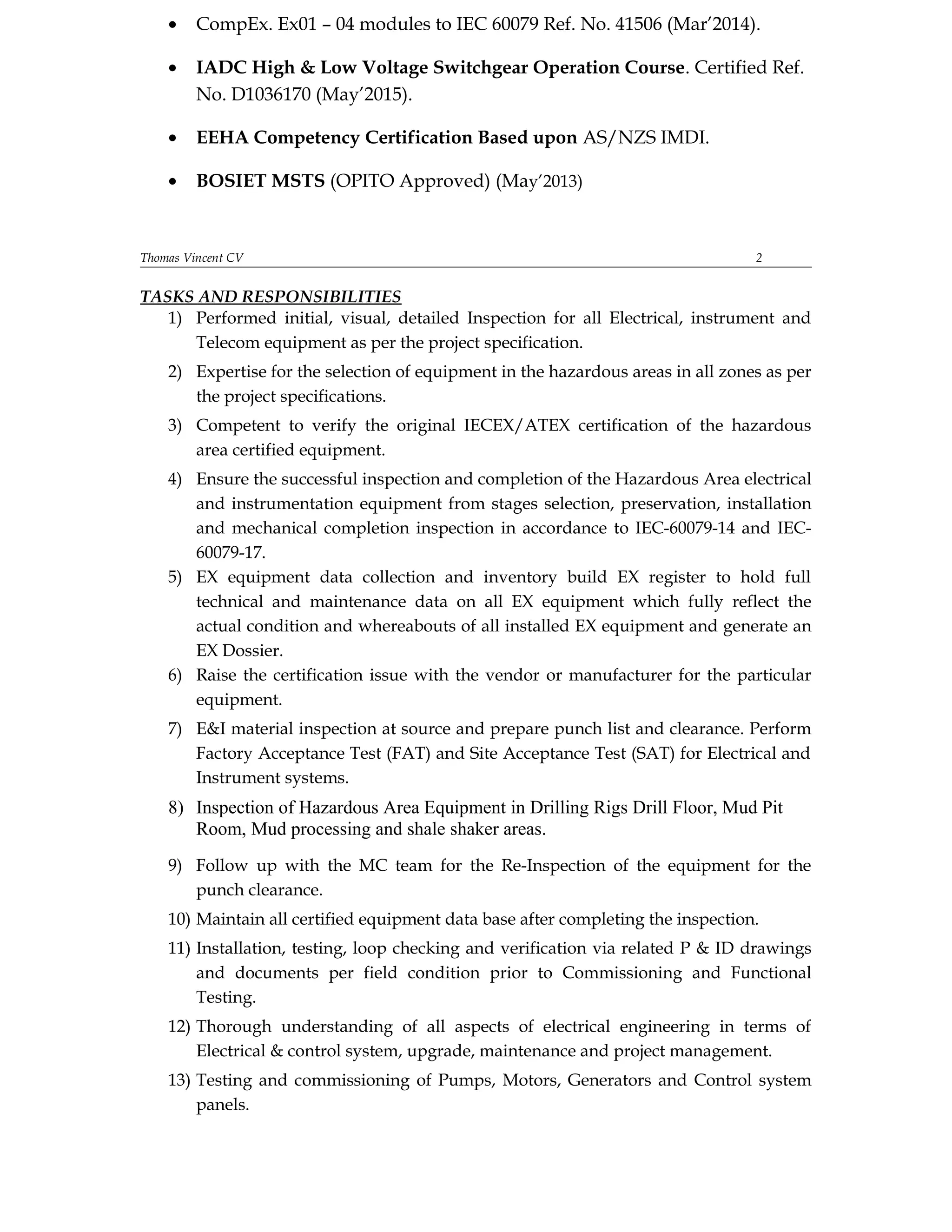 Thomas vincent cv | DOC