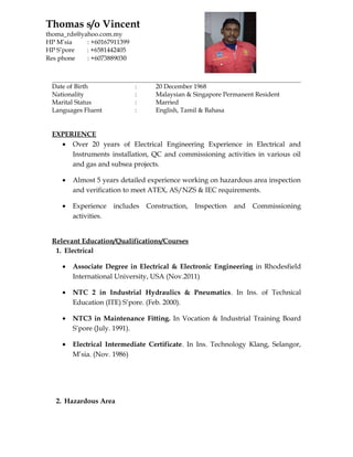 Thomas vincent cv | DOC