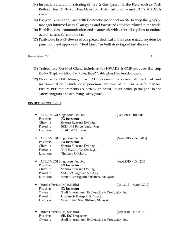 Thomas vincent cv | PDF