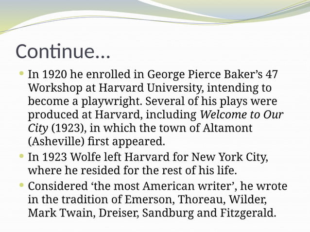 Thomas Wolfe - The Far and the Near.pptx