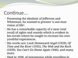 Thomas Wolfe - The Far and the Near.pptx