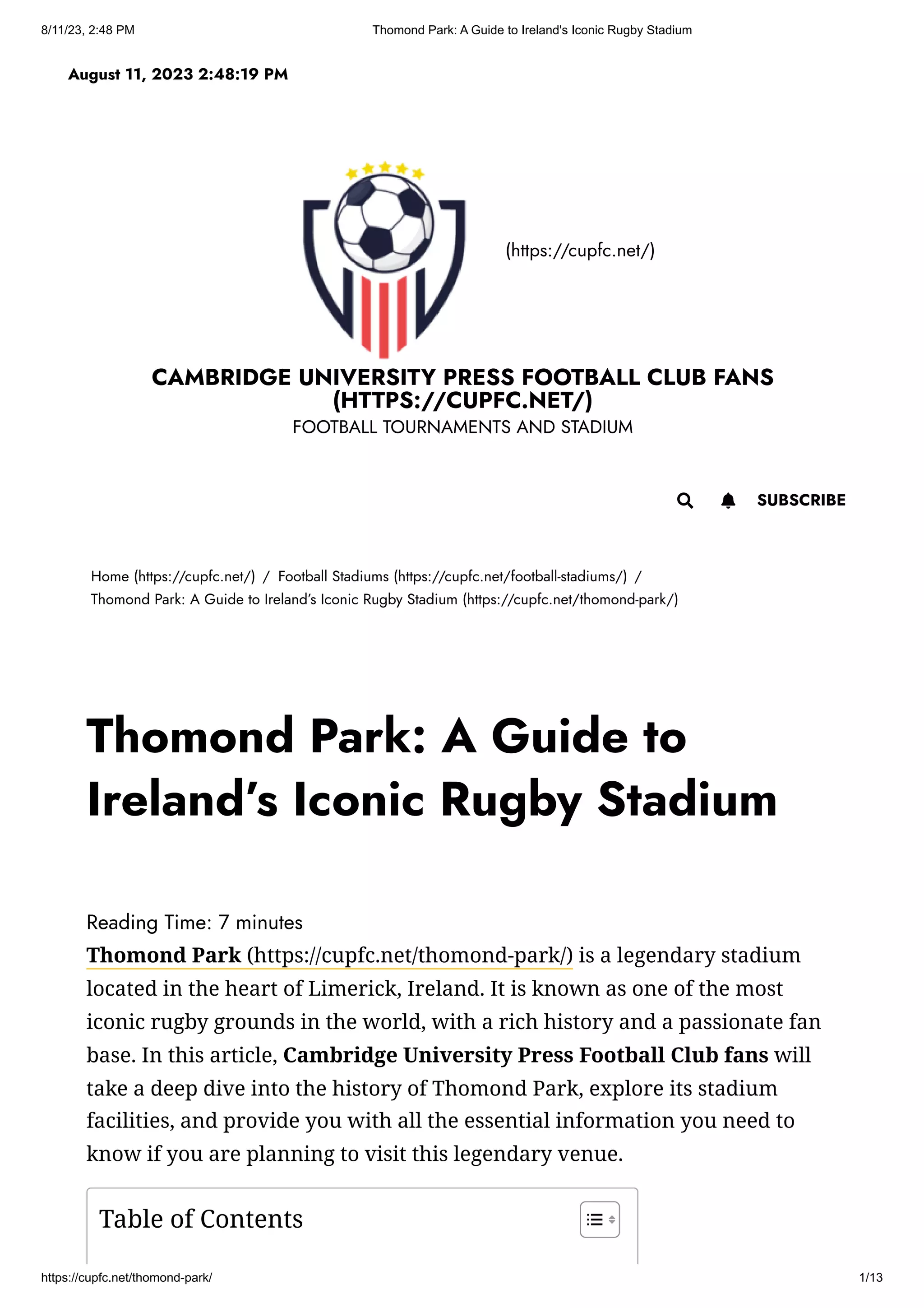 Thomond Park_ A Guide to Ireland's Iconic Rugby Stadium.pdf