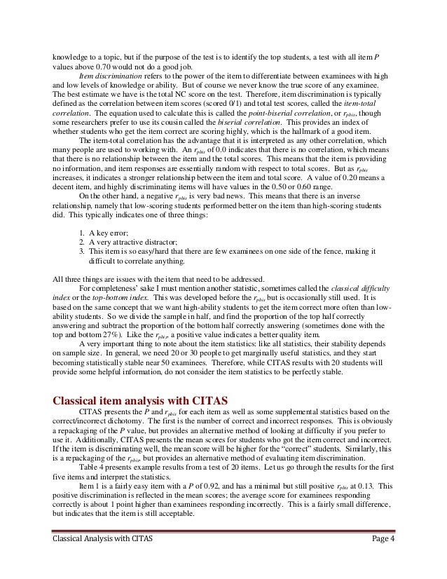 Thompson (2009) -_classical_item_analysis_with_citas