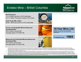 Thompson creek investor_presentation | PDF