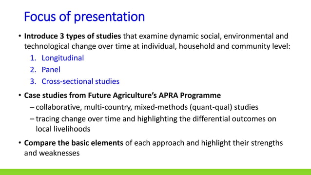 Analysing the Dynamics of Change: Using longitudinal, panel and cross ...