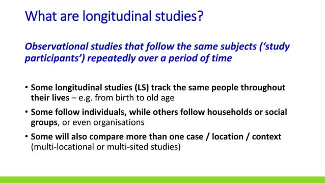 Analysing the Dynamics of Change: Using longitudinal, panel and cross ...