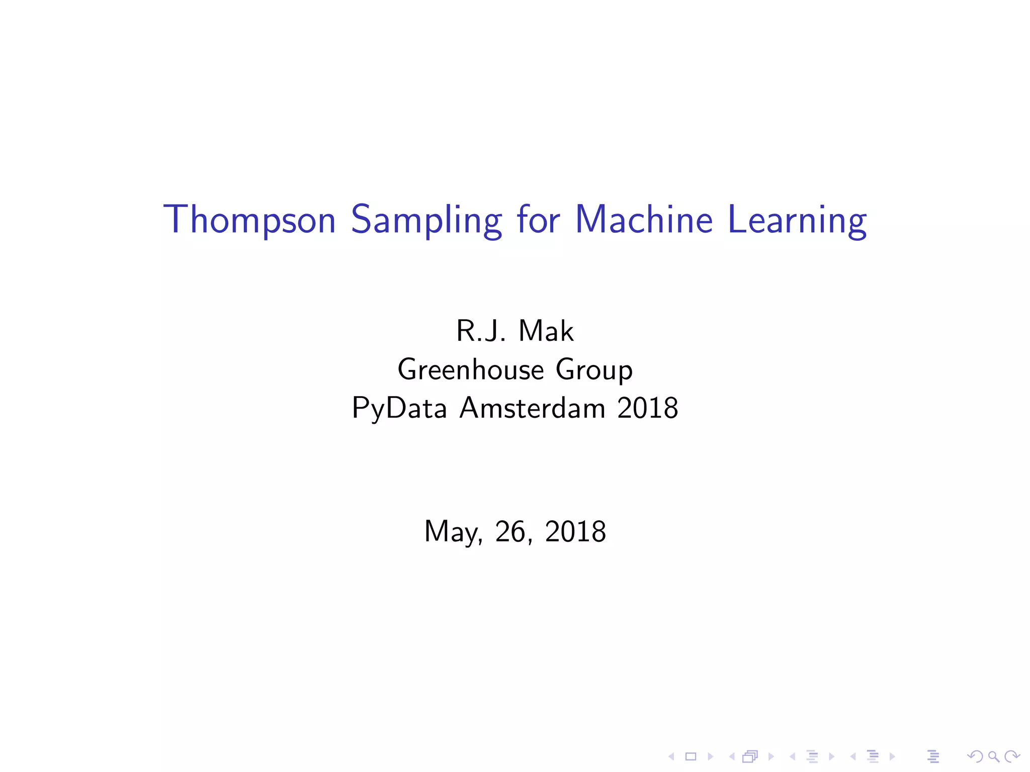 Thompson Sampling for Machine Learning - Ruben Mak | PDF Thompson Sampling for Machine Learning - Ruben Mak | PDF