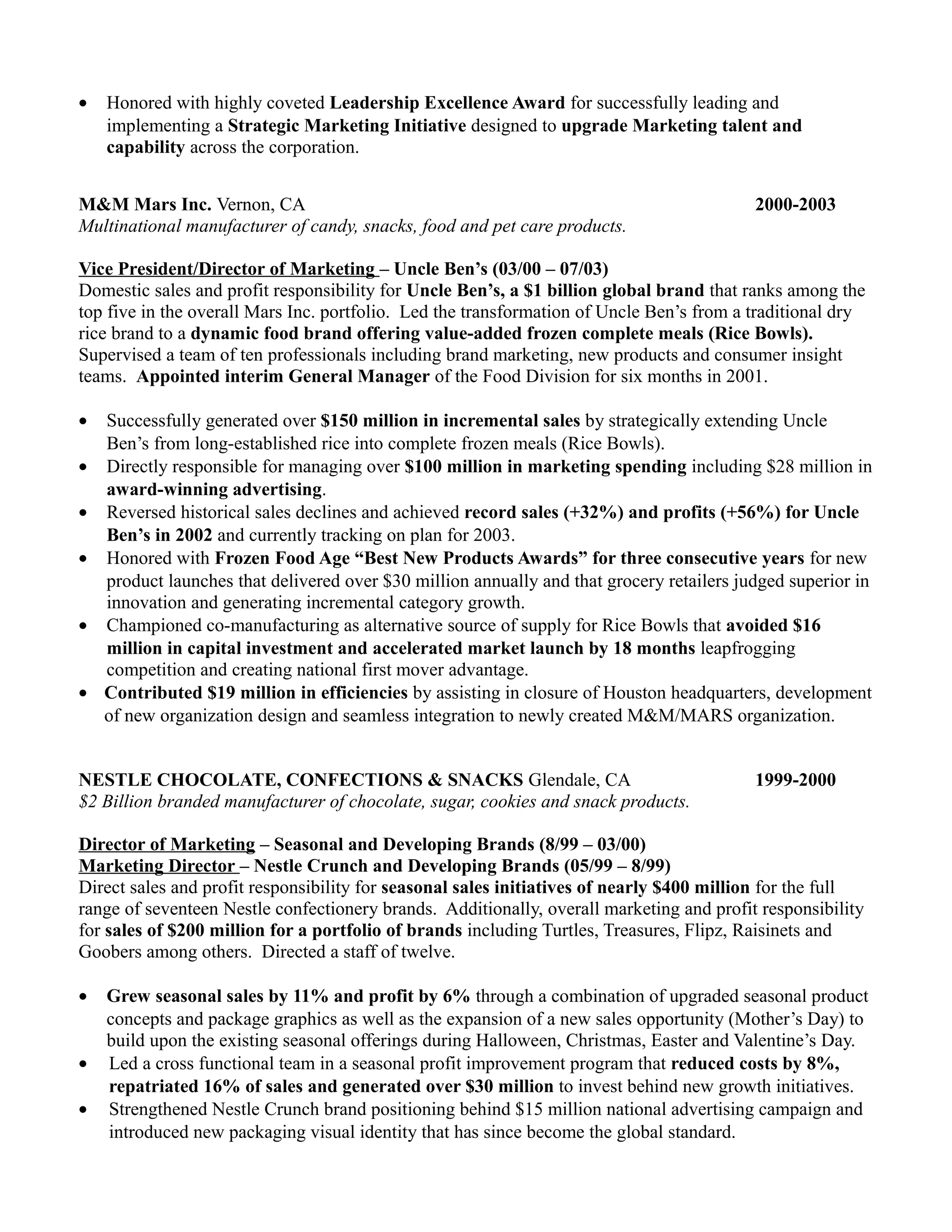 Thompson, Todd Senior Executive Resume 2012 | RTF
