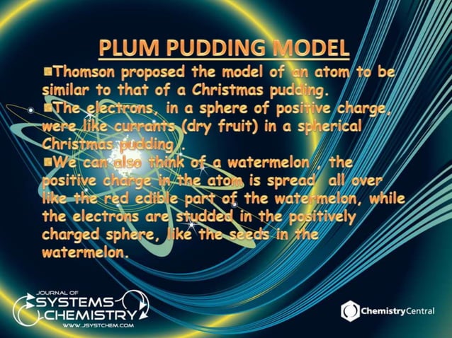 J.J.Thomson's model of an atom | PPTX | Chemistry | Science
