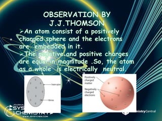 J.J.Thomson's model of an atom | PPTX