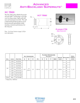 Thomson BSA Advanced Anti-Backlash Supernuts XCM 1800 | PDF