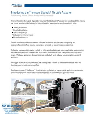 Thomson electrak throttle_actuator_catalog | PDF