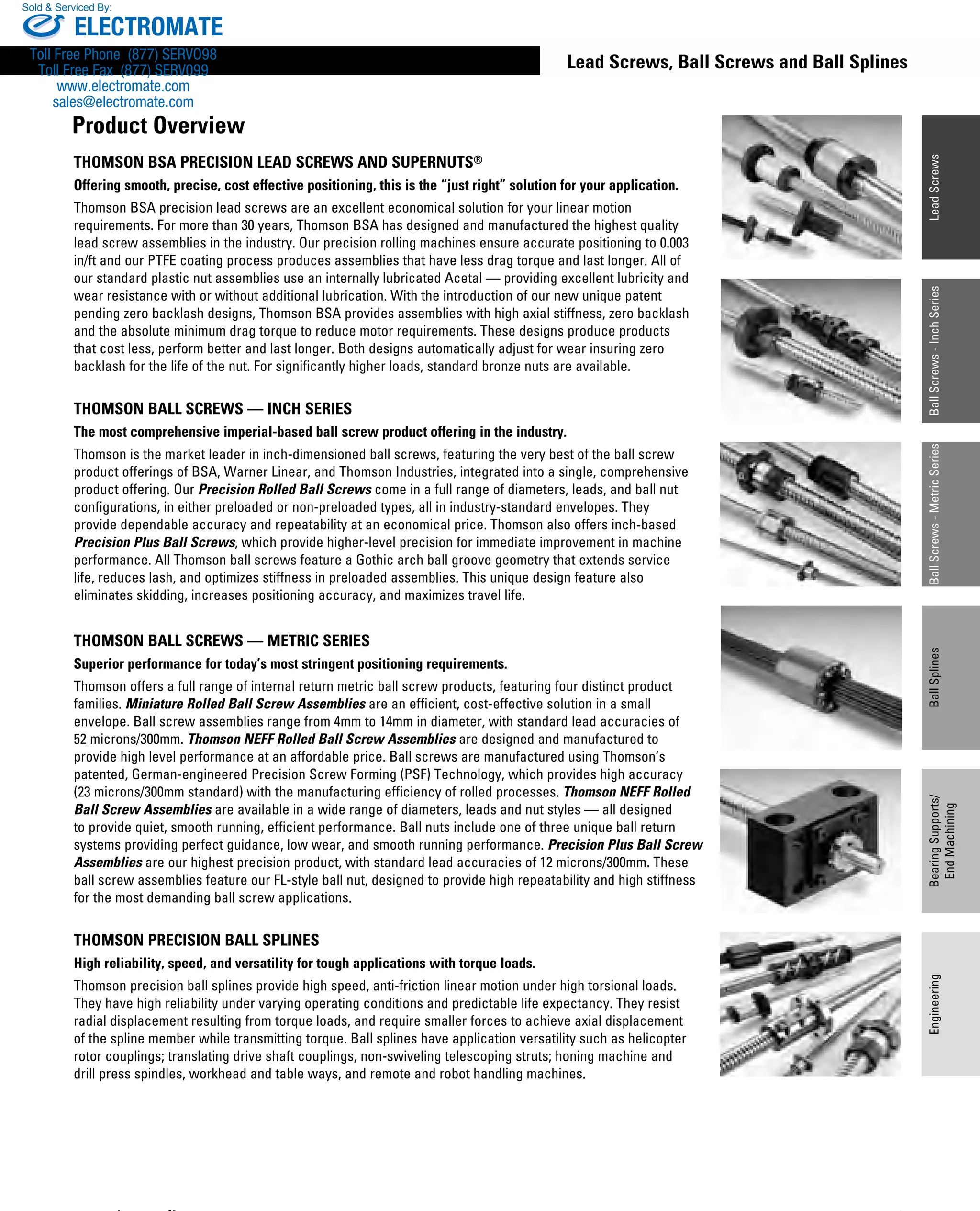 Thomson Linear Lead Screws, Ball Screws and Ball Splines | PDF
