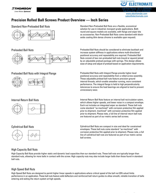Thomson Linear Lead Screws, Ball Screws and Ball Splines | PDF