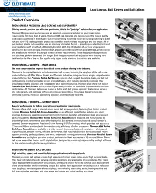 Thomson Linear Lead Screws, Ball Screws and Ball Splines | PDF