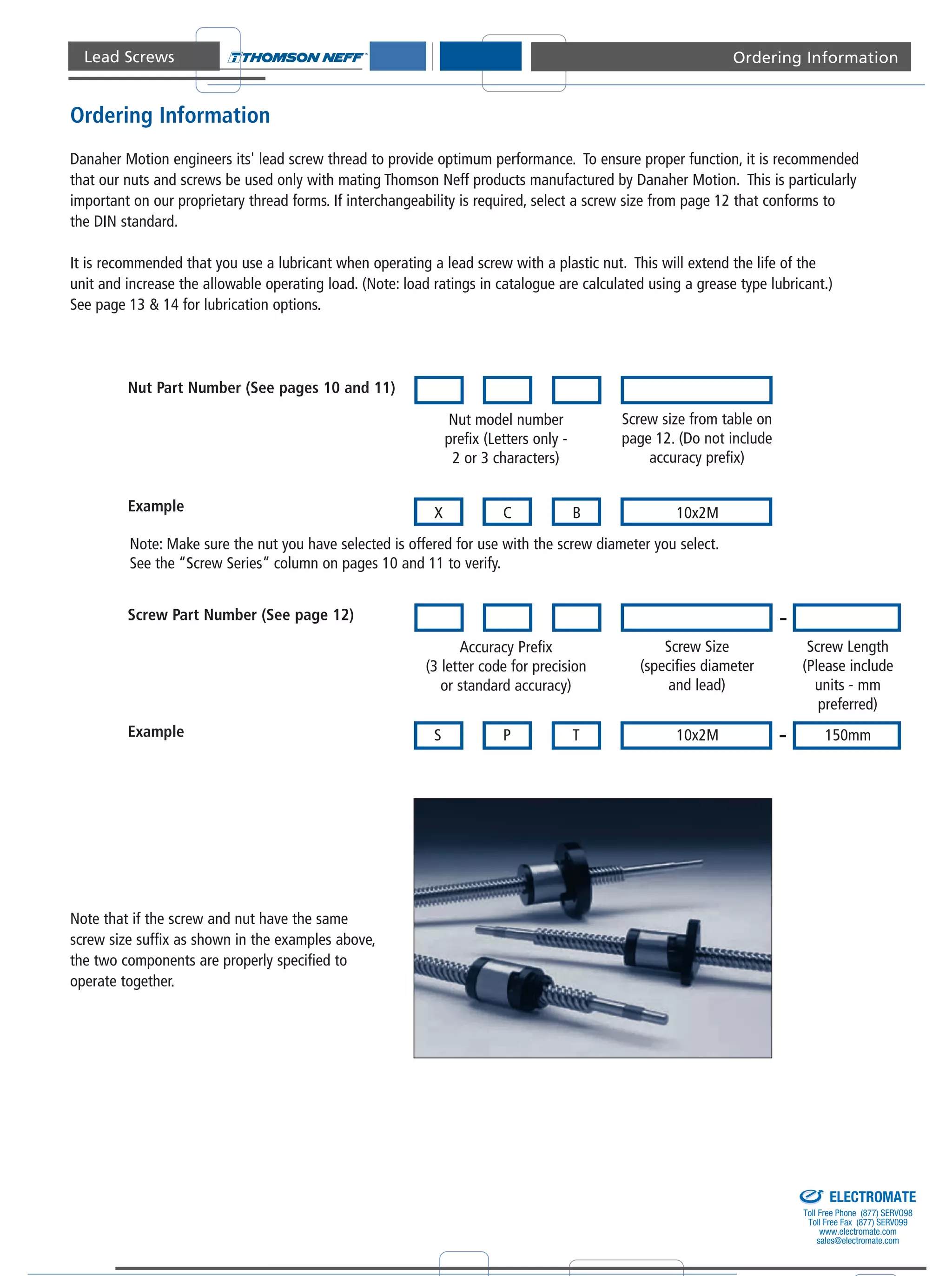 Thomson BSA Lead Screws Catalog | PDF