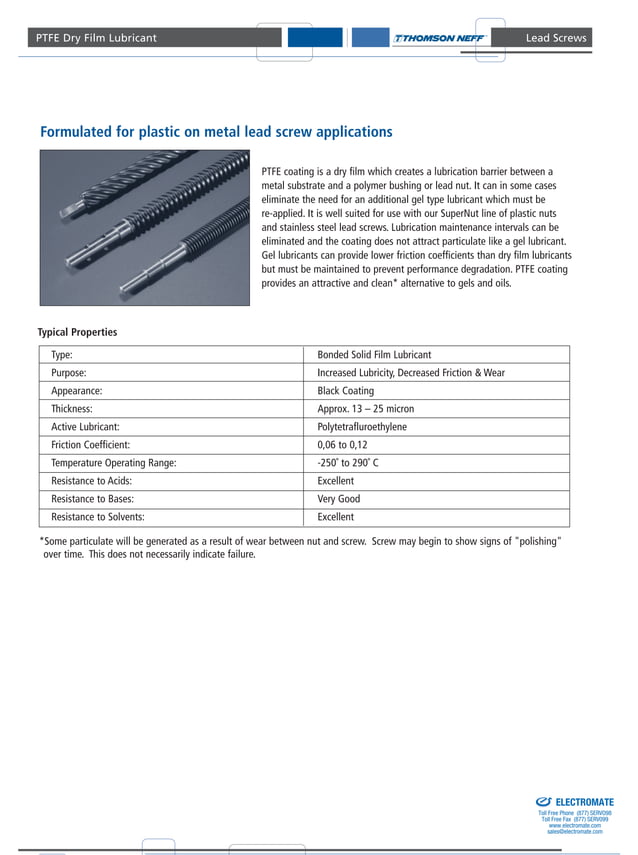 Thomson BSA Lead Screws Catalog | PDF