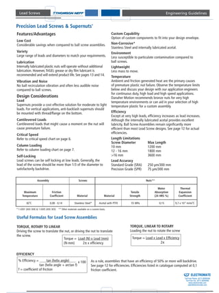 Thomson BSA Lead Screws Catalog | PDF