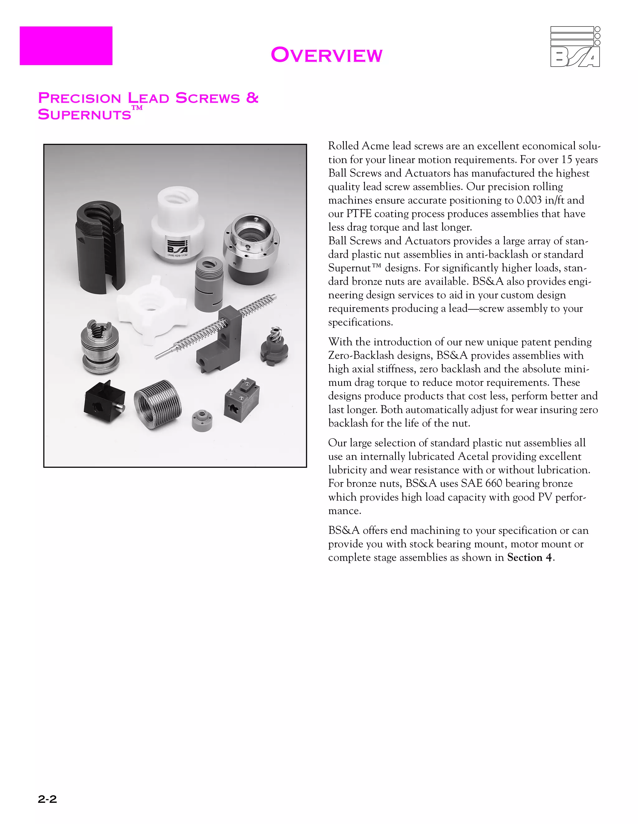 Thomson BSA Lead Screws | PDF