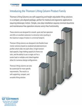 Thomson lifting columns_catalog | PDF