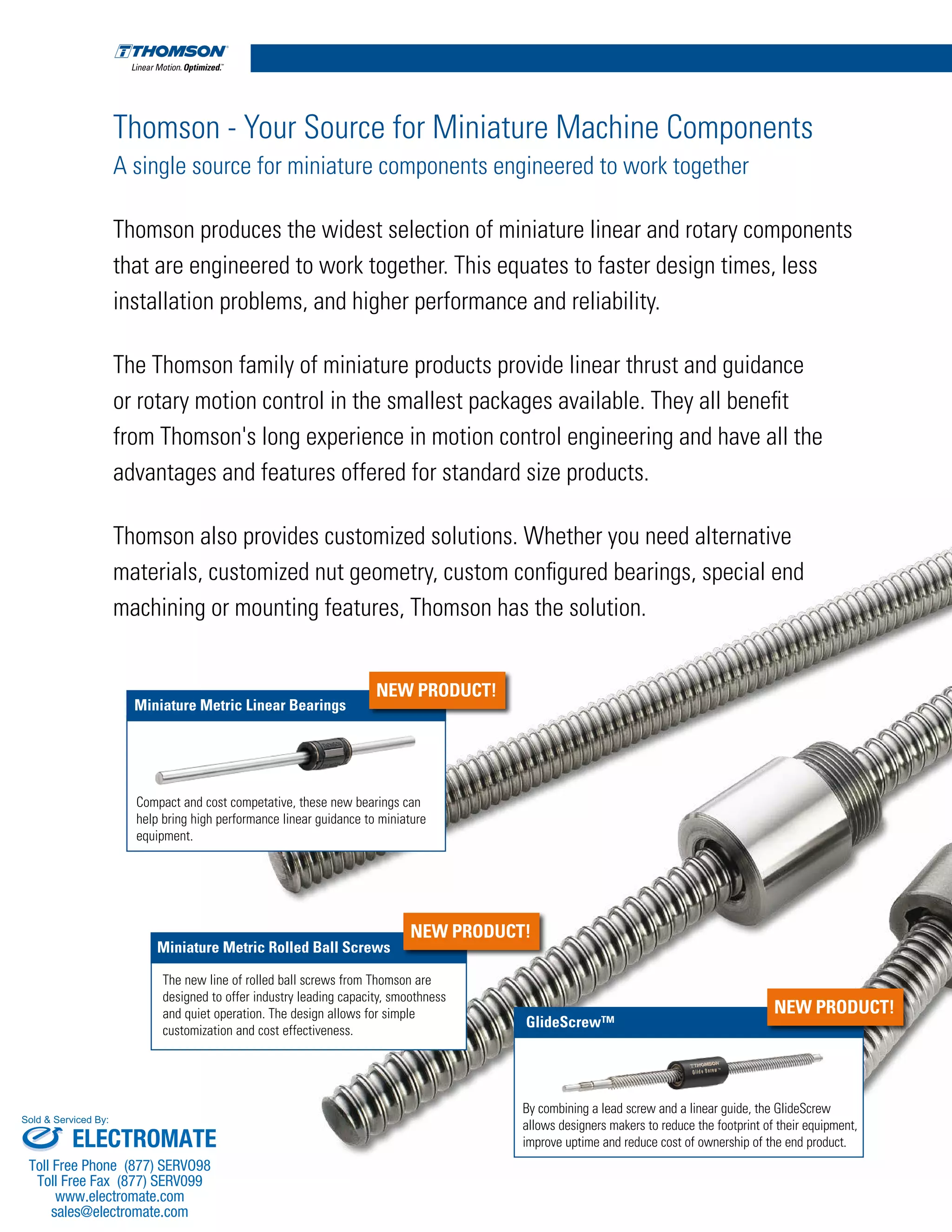 Thomson Linear Miniature Components Systems | PDF