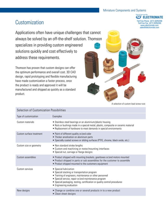 Thomson Linear Miniature Components Systems | PDF