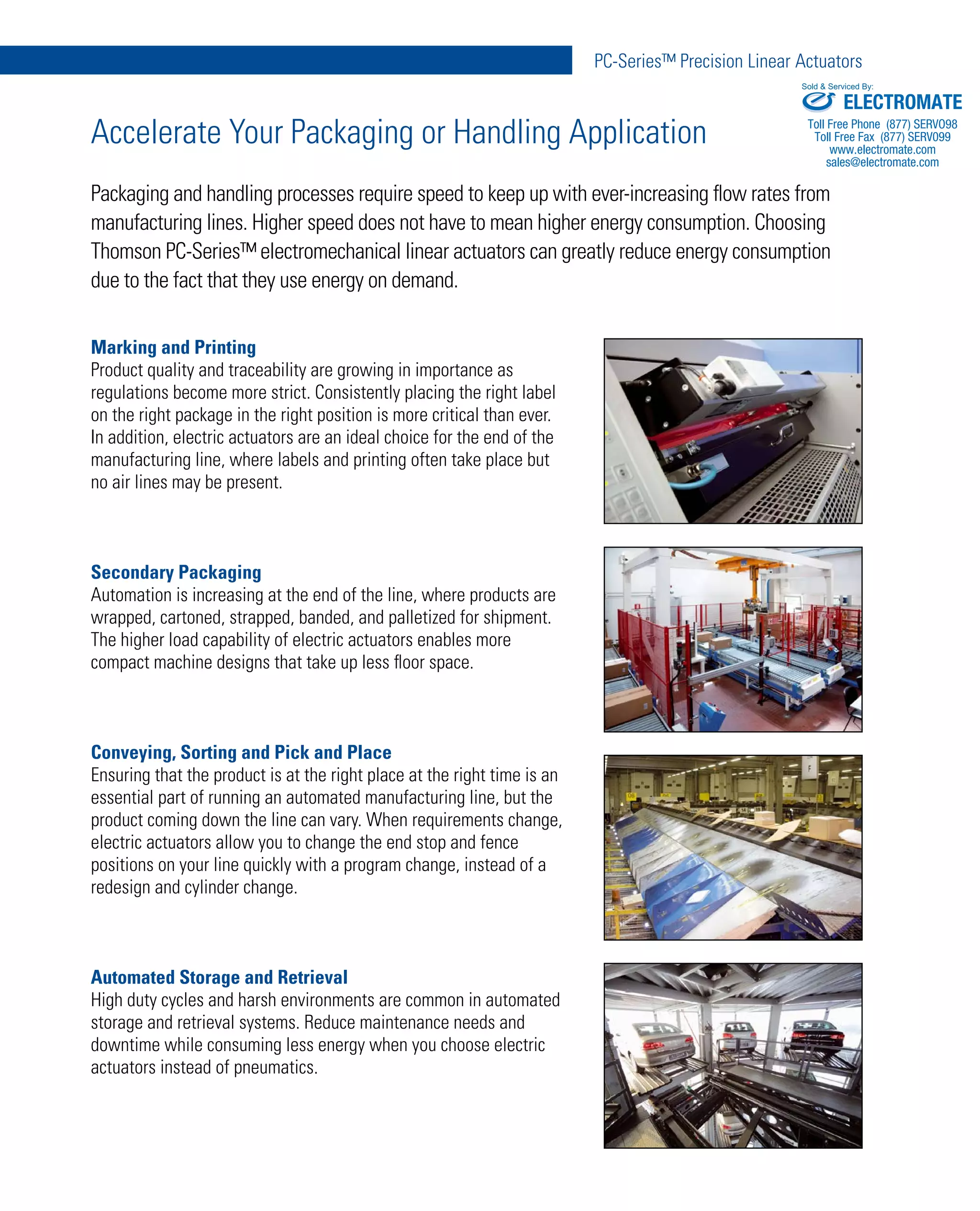 Thomson PC Series Precision Linear Actuators | PDF