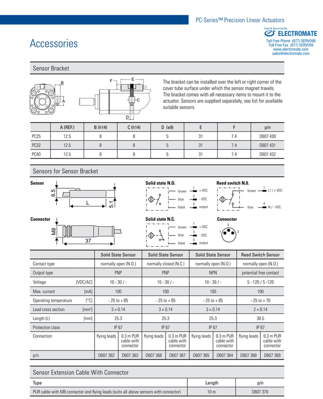 Thomson PC Series Precision Linear Actuators | PDF Thomson PC Series Precision Linear Actuators | PDF