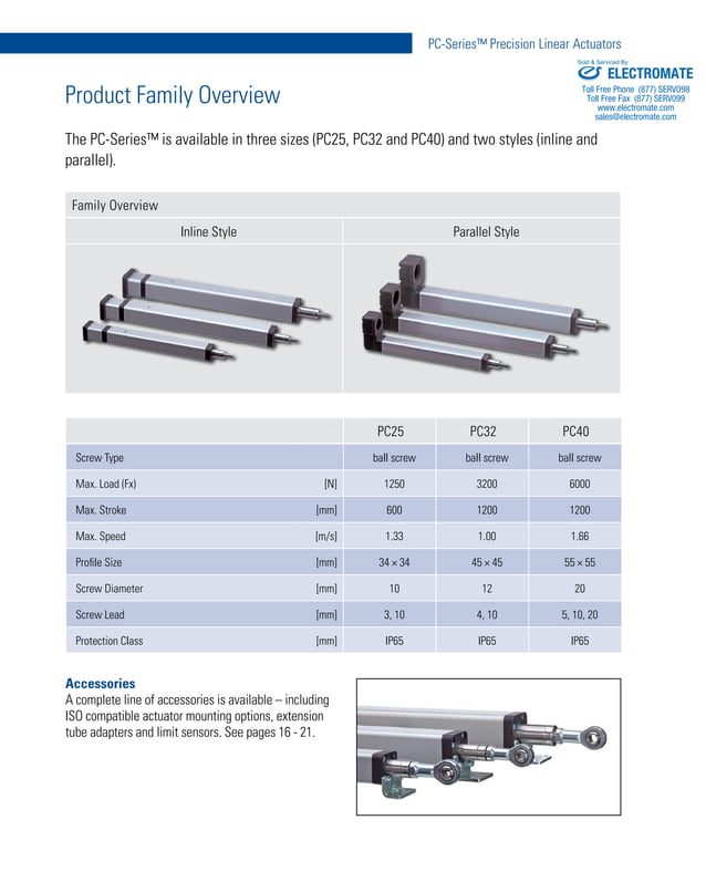Thomson PC Series Precision Linear Actuators | PDF Thomson PC Series Precision Linear Actuators | PDF