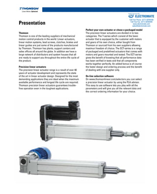 Thomson precision linear_actuators_specsheet | PDF
