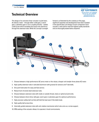 Thomson precision linear_actuators_specsheet | PDF