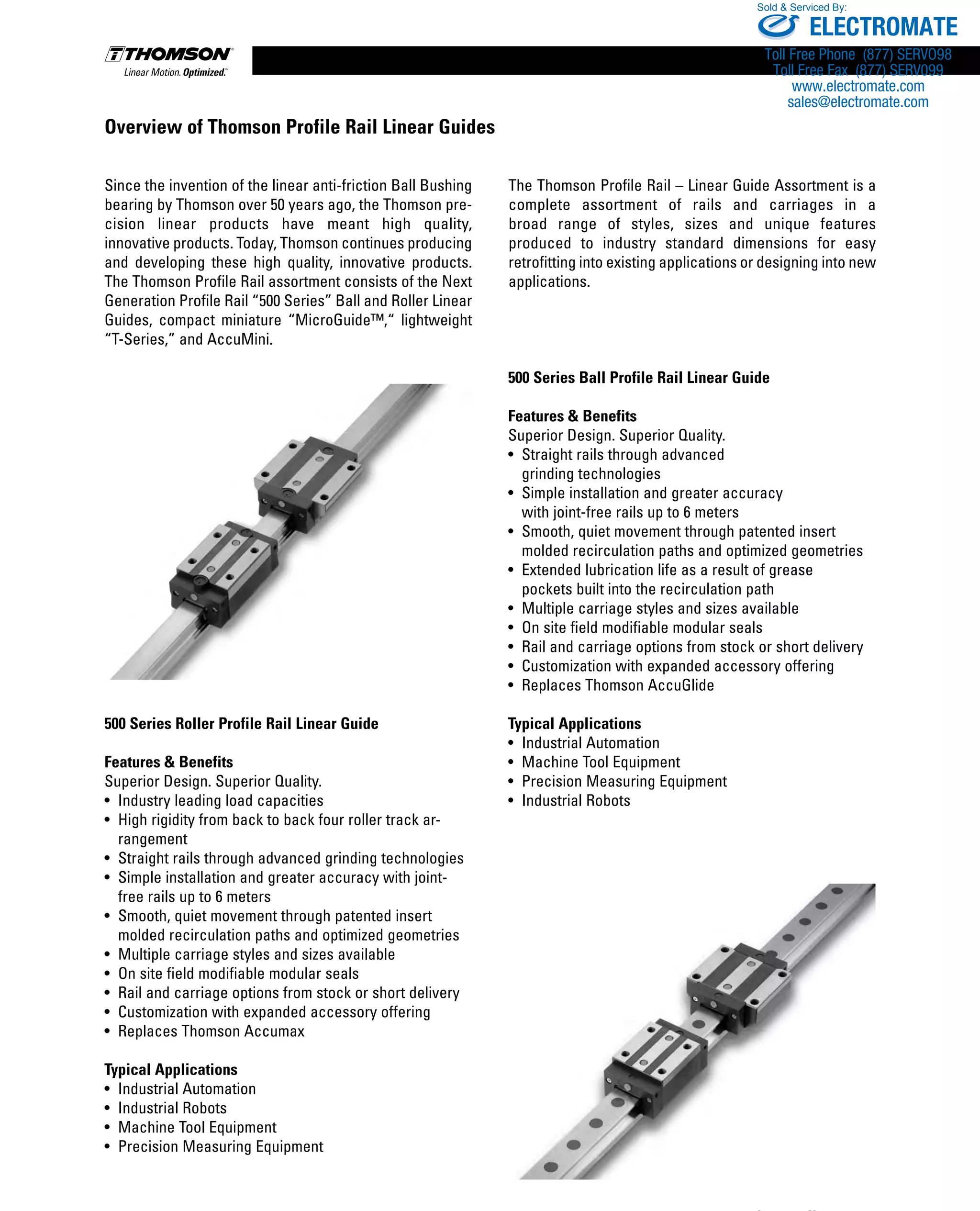 Thomson Profile Rail Linear Guides | PDF