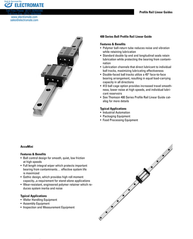 Thomson Profile Rail Linear Guides | PDF