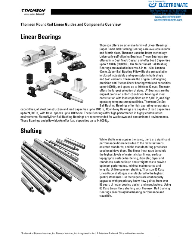 Thomson RoundRail Linear Guides | PDF