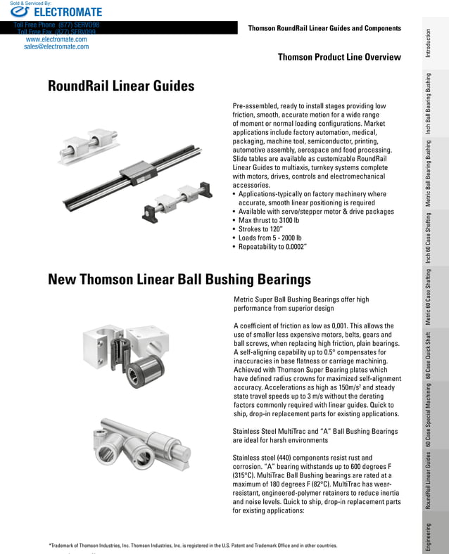 Thomson RoundRail Linear Guides | PDF