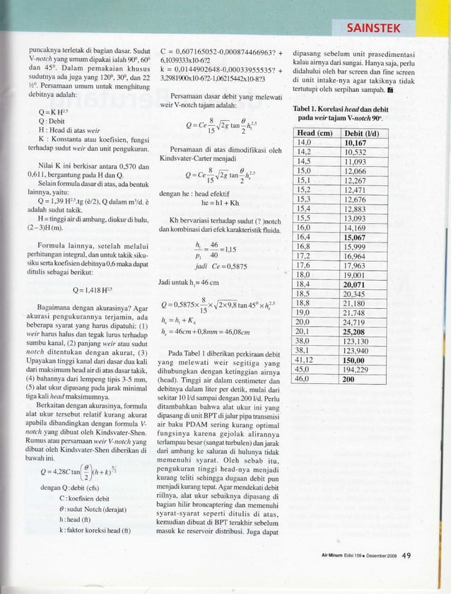 Thomson triangular weir | PDF