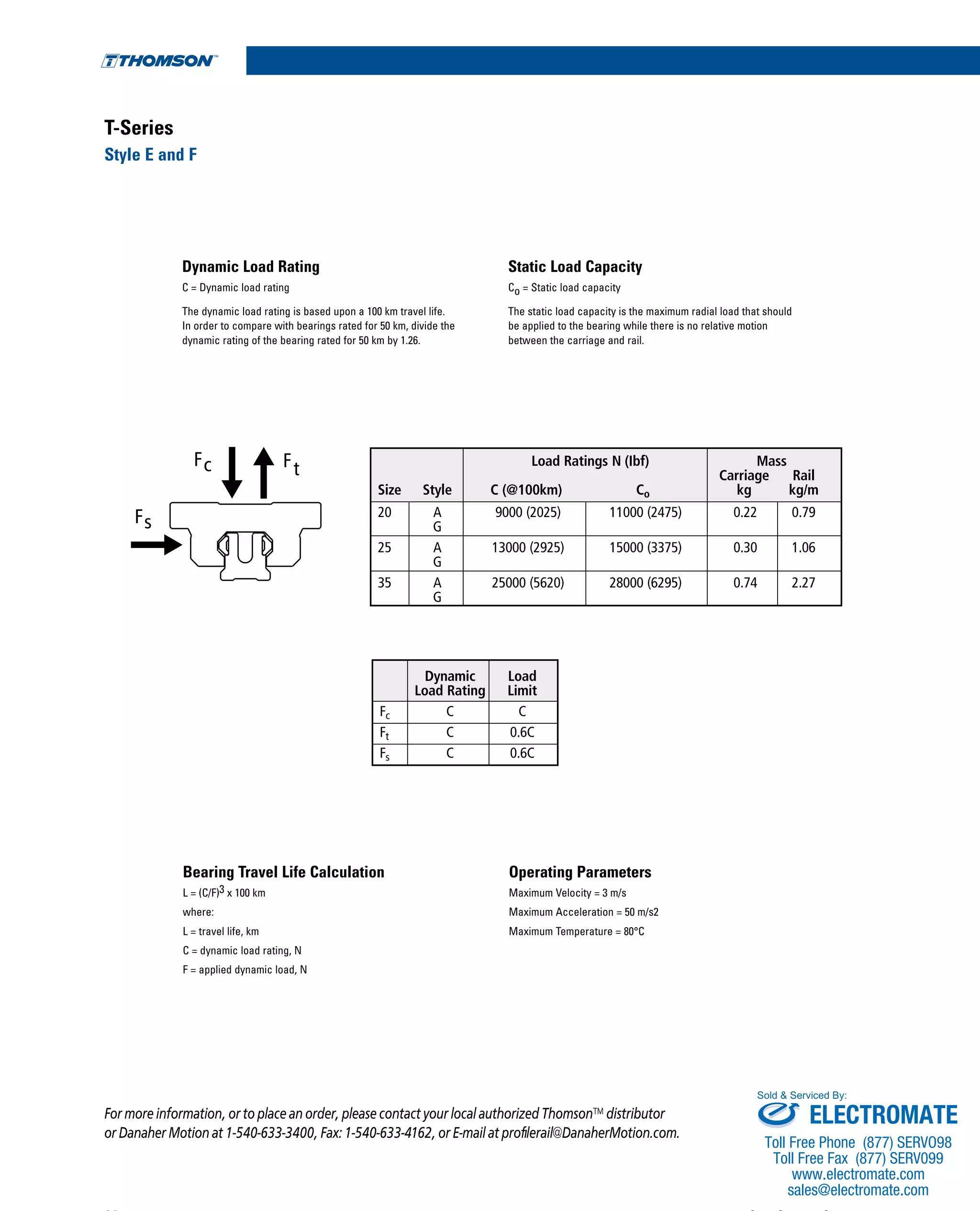 Thomson t series_profile_rail_specsheet | PDF