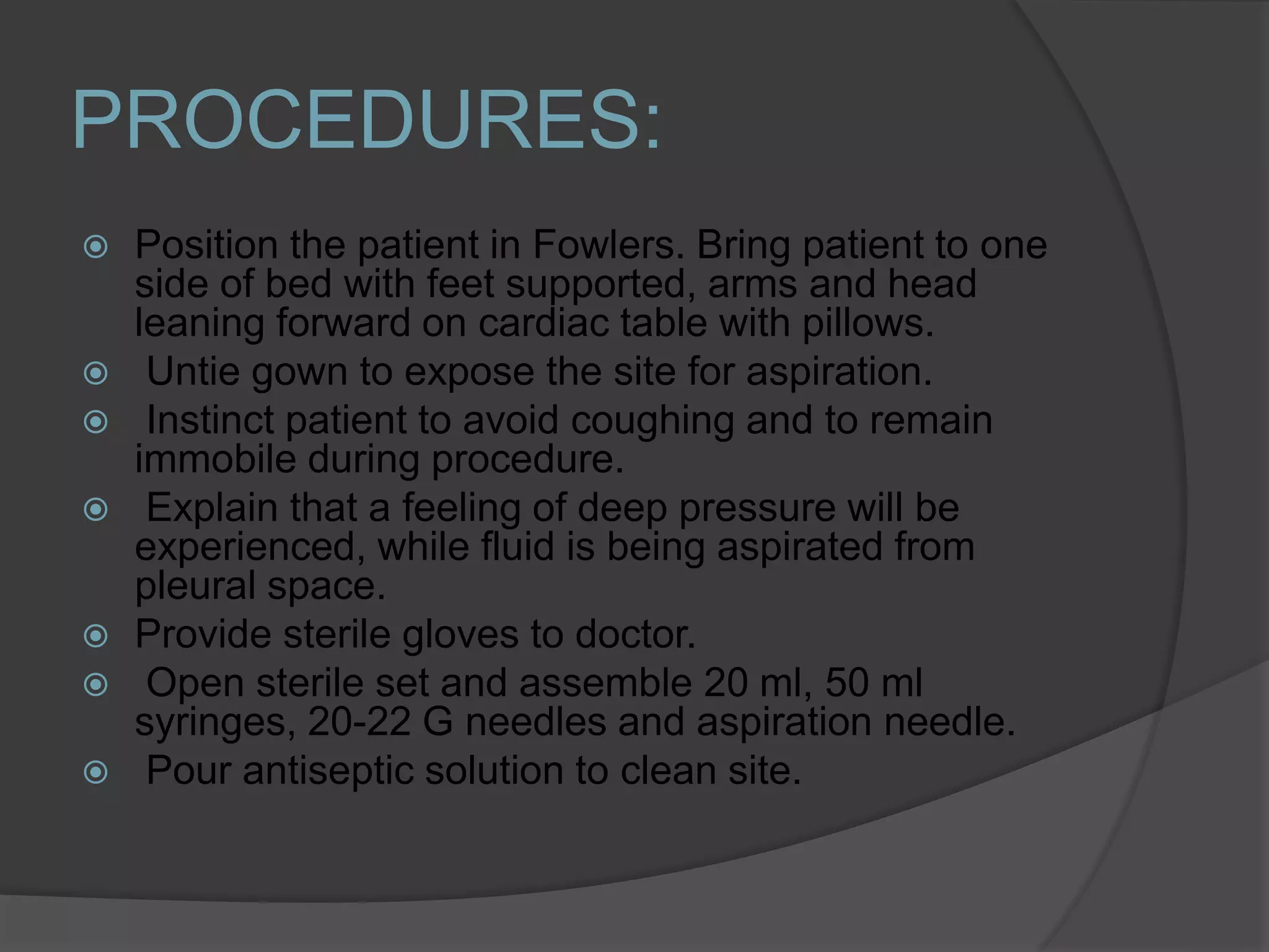 Thoracentesis medical surgical nursing | PPTX
