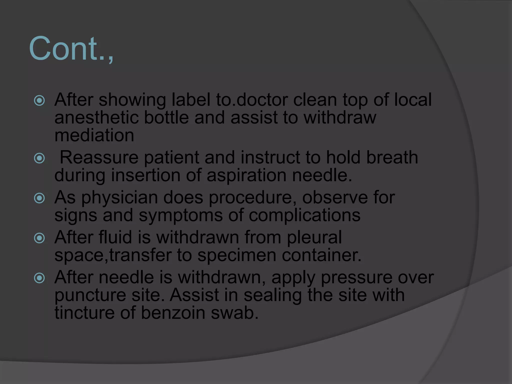 Thoracentesis medical surgical nursing | PPTX