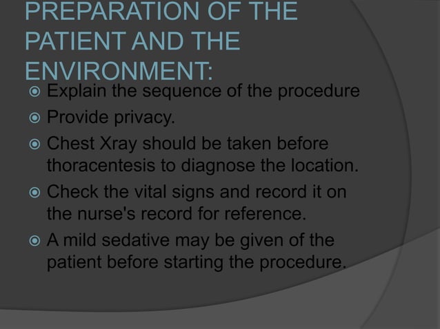 Thoracentesis medical surgical nursing | PPTX