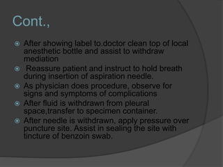 Thoracentesis medical surgical nursing | PPTX