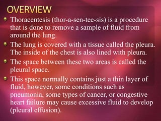 Thoracentesis Procedure Steps
