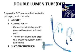 Thoracic anaesthesia One lung ventilation | PPTX