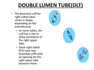 Thoracic anaesthesia One lung ventilation | PPTX