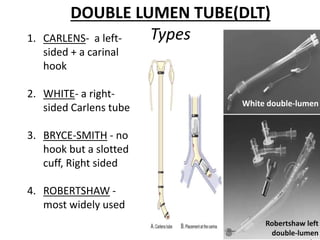 Thoracic anaesthesia One lung ventilation | PPTX