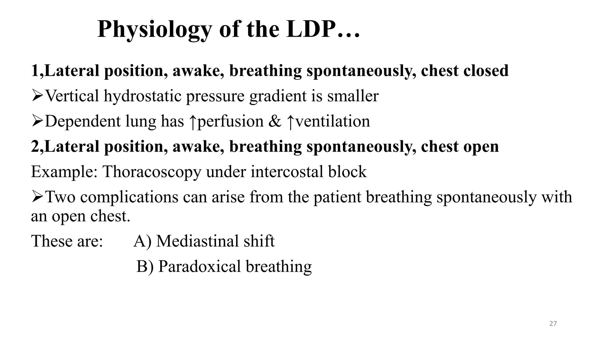 Thoracic anesthesia and One Lung ventilation | PPT