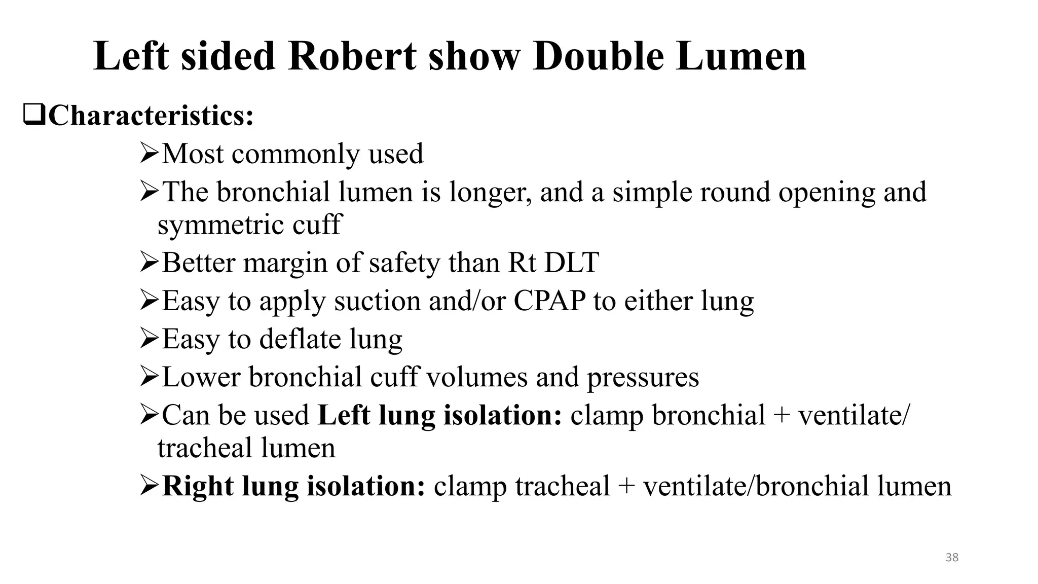 Thoracic anesthesia and One Lung ventilation | PPT