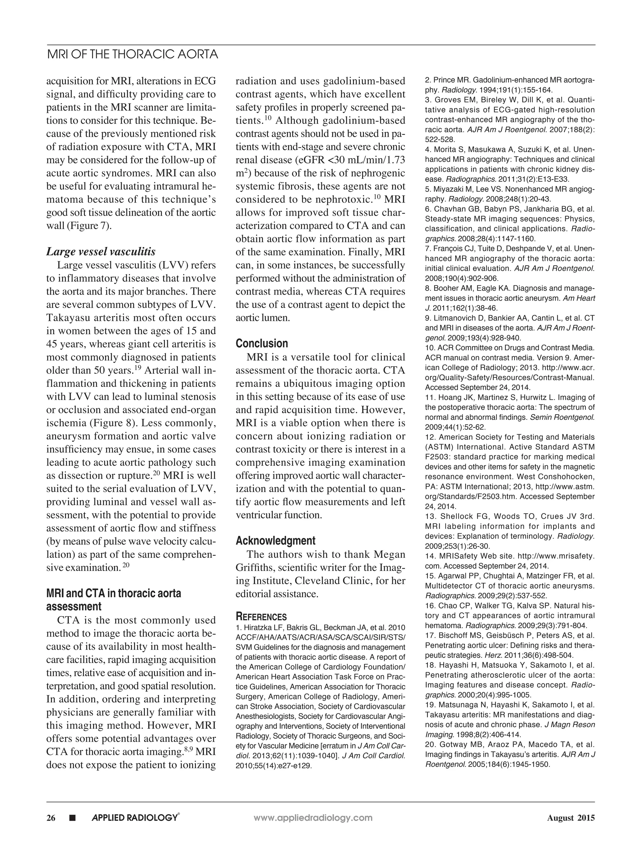 Thoracic aorta mri nice | PDF