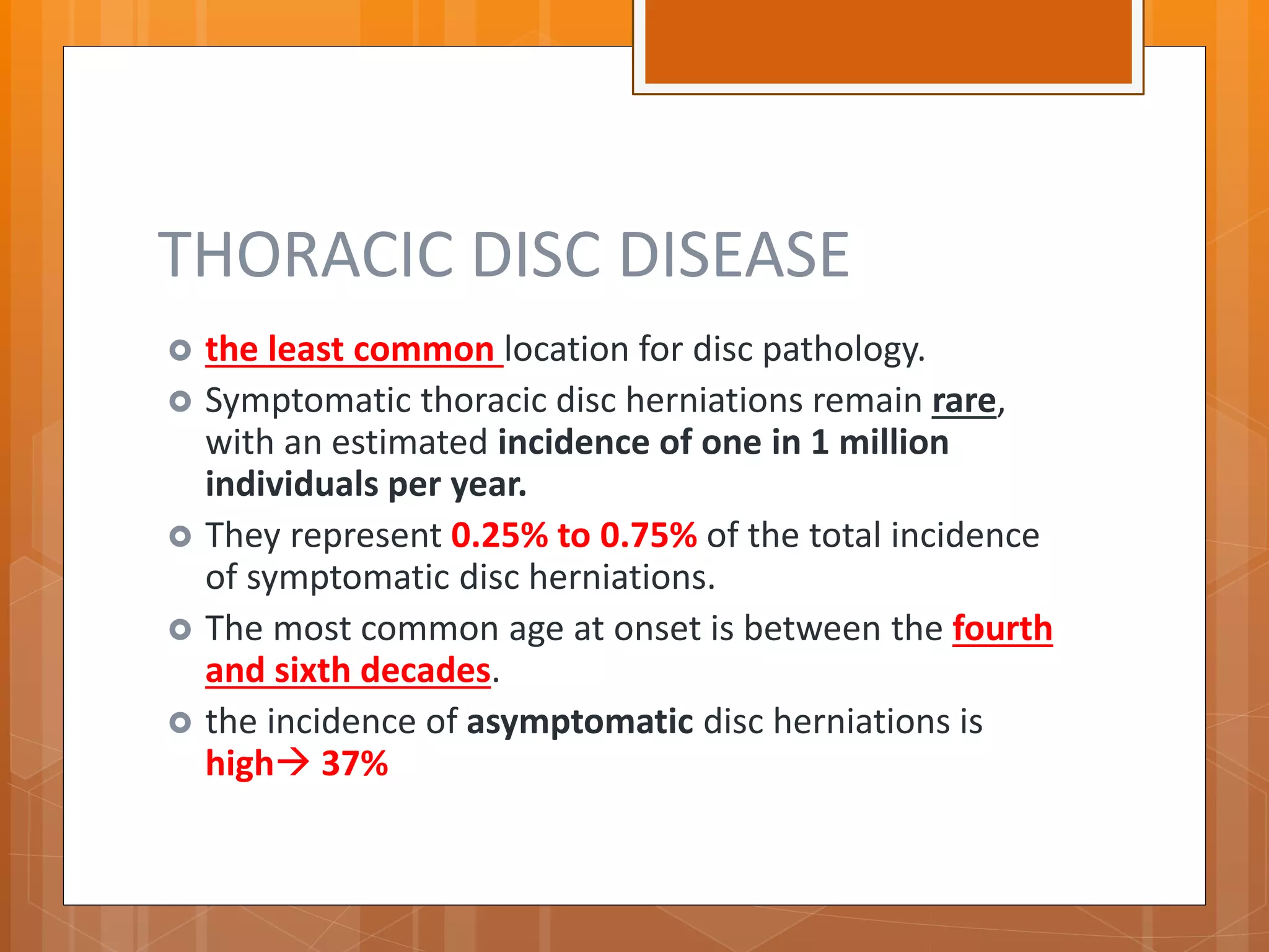 Thoracic disc disease | PPTX