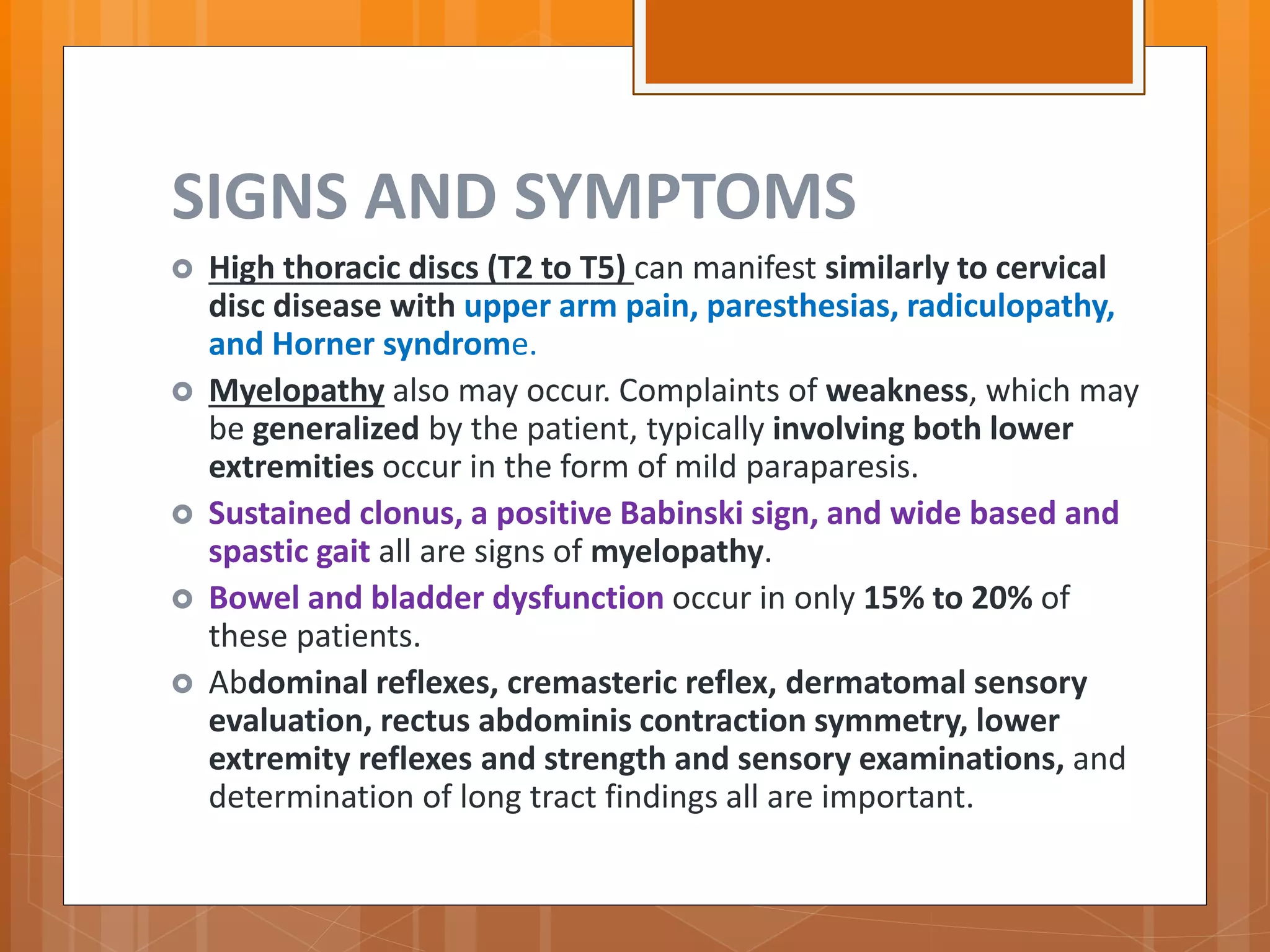 Thoracic disc disease | PPTX